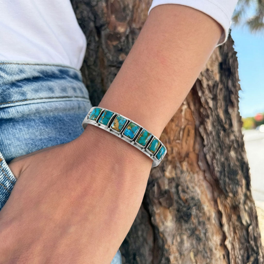 Matrix Turquoise Bracelet Sterling Silver B5586-C84