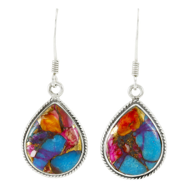 Rainbow Spiny Turquoise Earrings Sterling Silver E1269-C91 (SKU E1269 ...