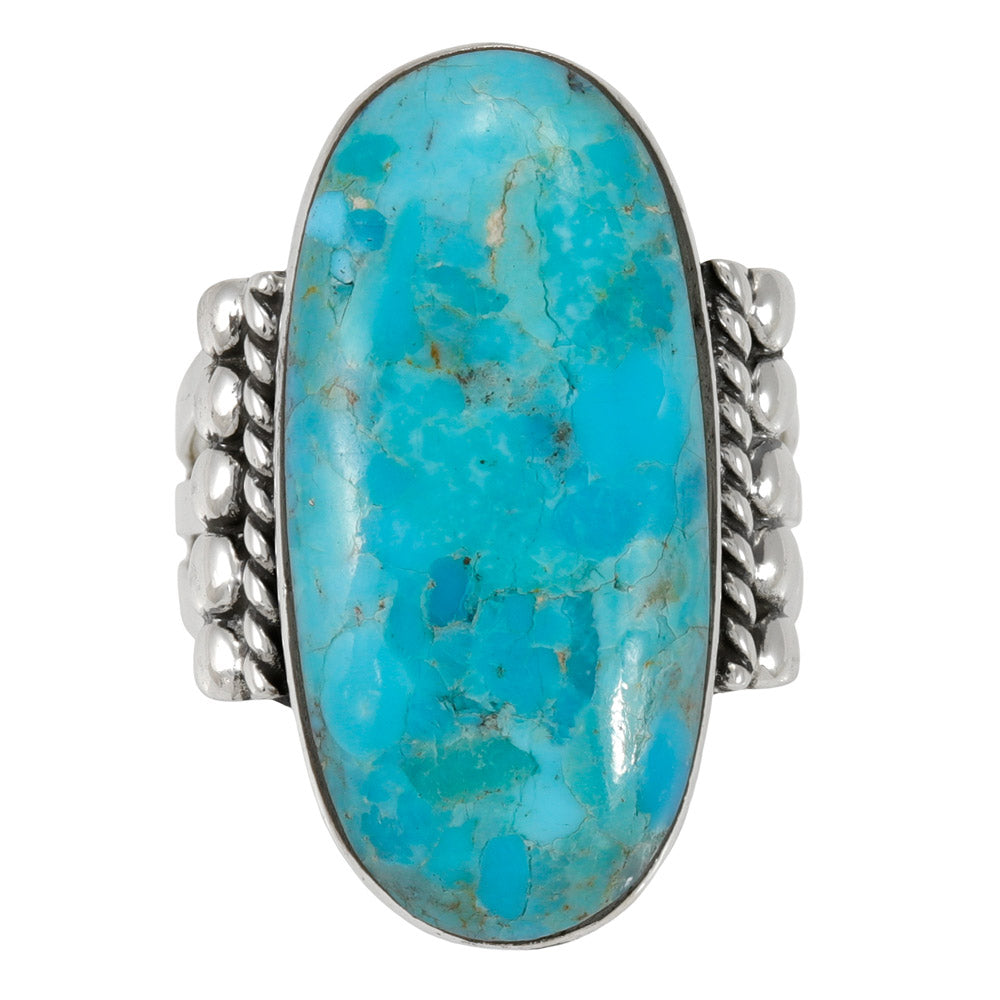 Turquoise Ring Sterling Silver R2537-C75 (Unisex, Sizes 6-14)