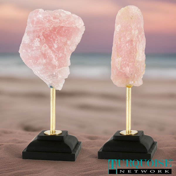 Rose Quartz Geode/Crystal on Stand Z9001-C214